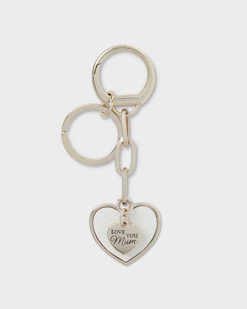 Madison Love You Mum Heart Keychain - White – Madison Accessories