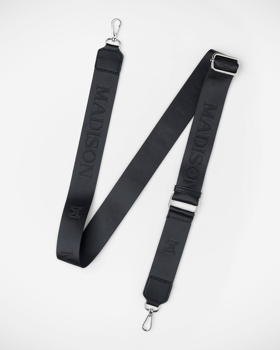 Madison Madison Monogram Bag Strap - Black / Silver Hardware – Madison ...