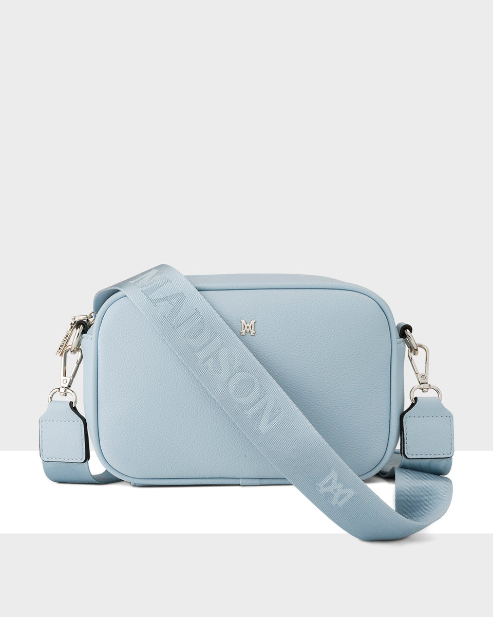 Madison Monica Camera Crossbody Bag + Monogram Bag Strap - Powder Blue ...