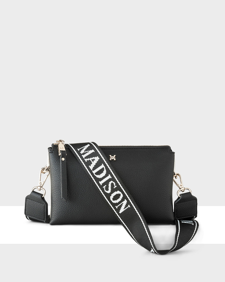 Madison Josie Small 3 Compartment Crossbody Bag with Monogram Strap ...