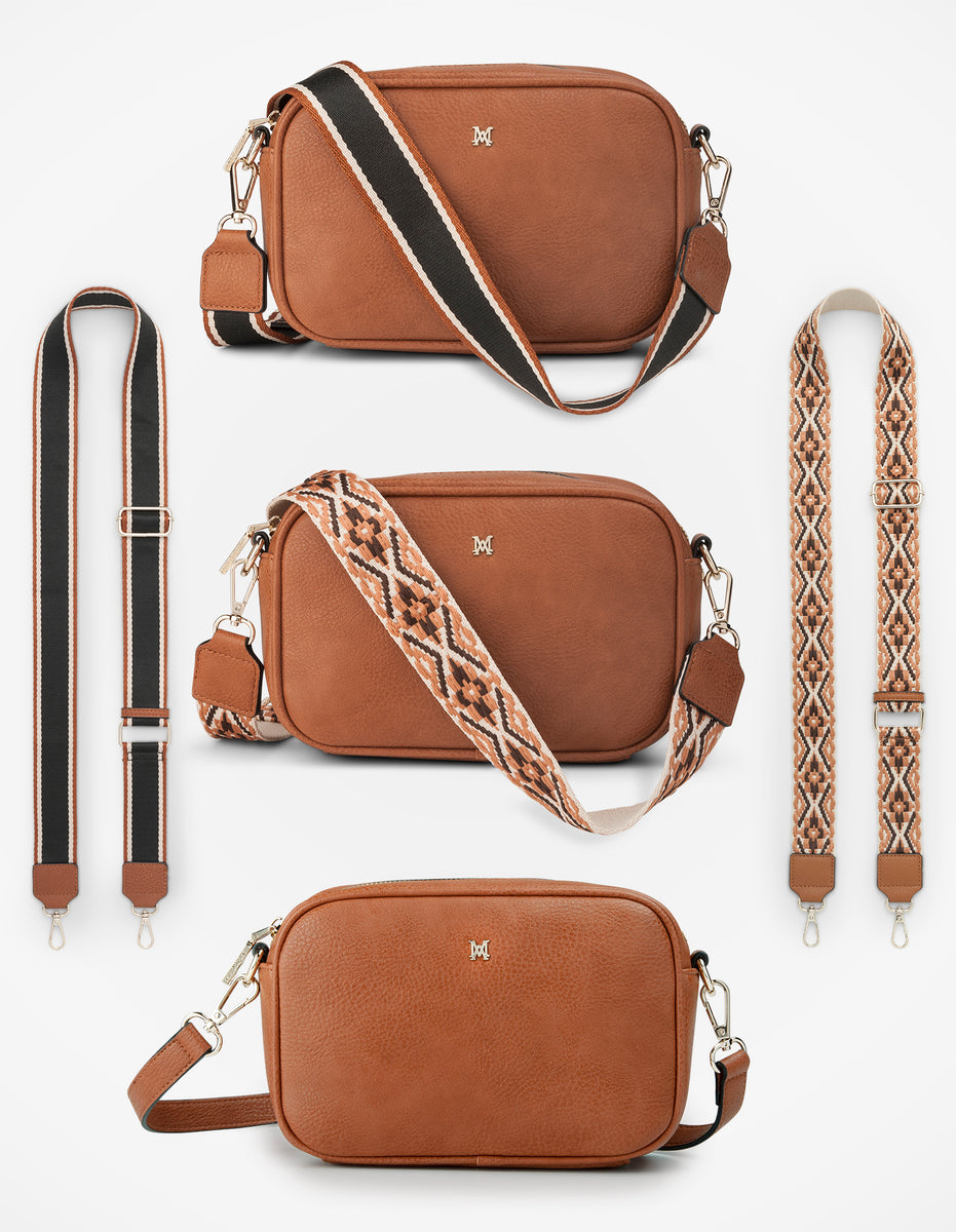 Madison Monica Crossbody Bag & 3 Straps - One Bag 3 Ways - Dk Tan ...