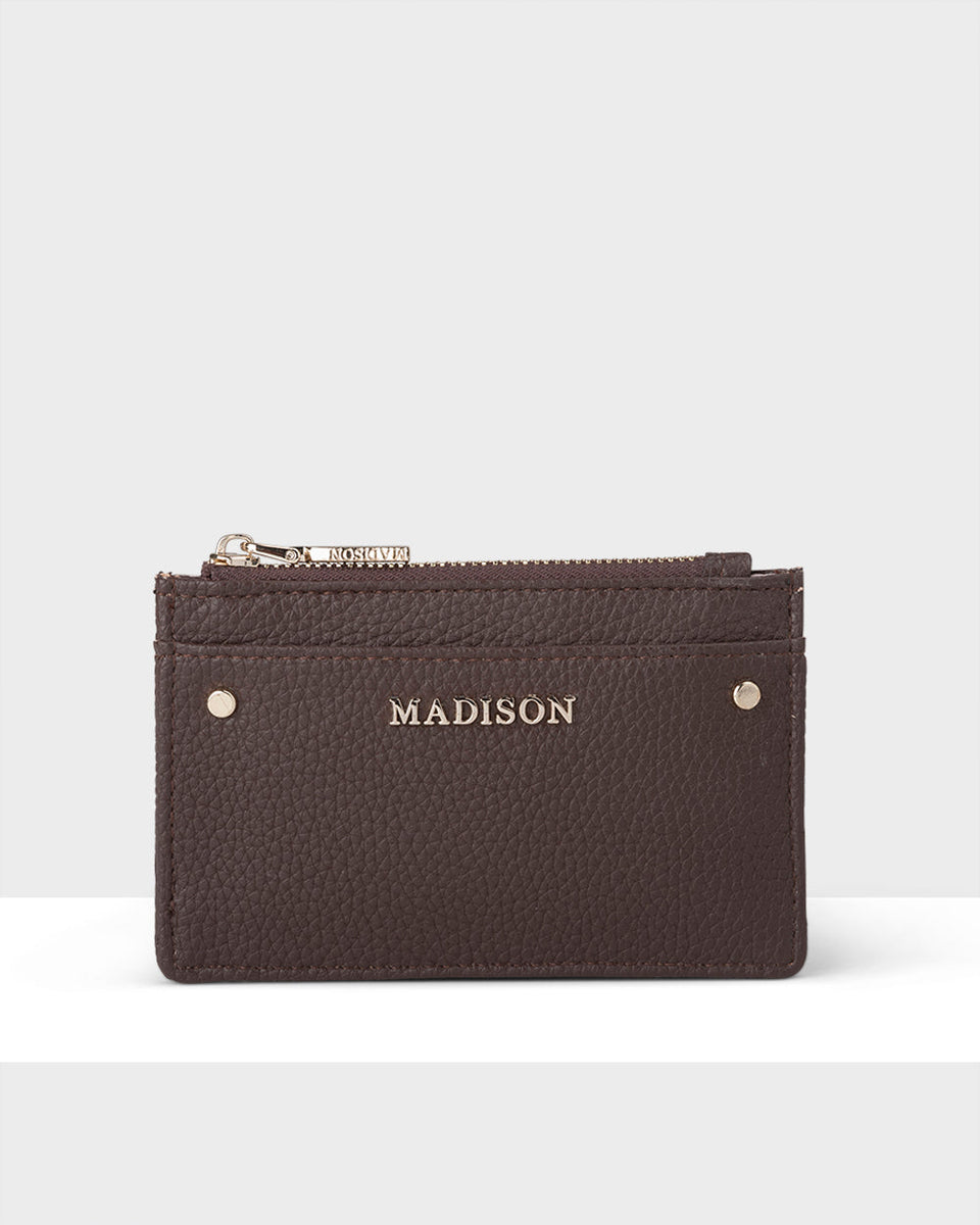 Madison Vanessa Small Zip Purse Card-holder - Chocolate – Madison ...